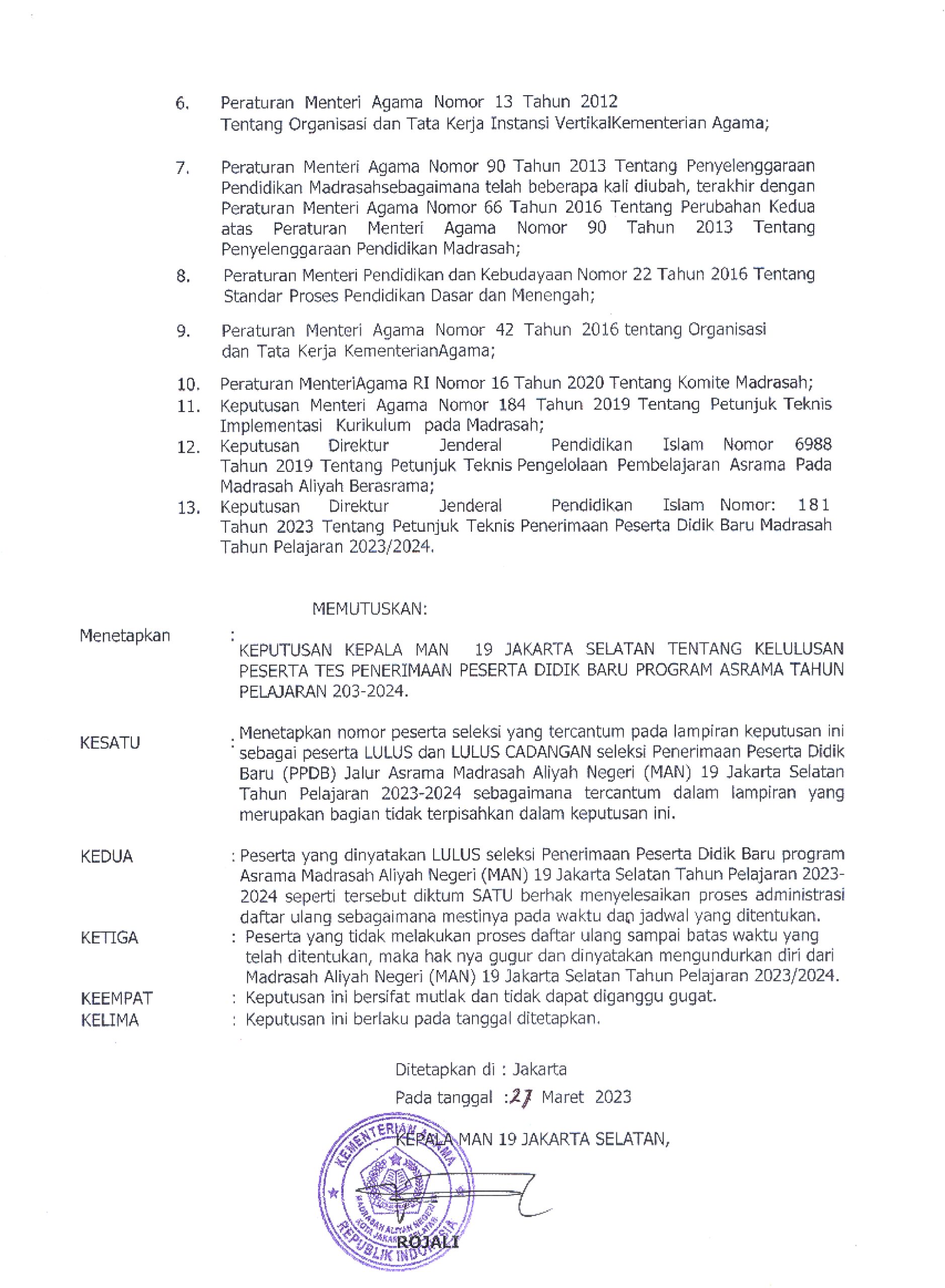 Pengumuman Kelulusan PPDB Asrama Tahun Pelajaran 2023/2024 – MAN 19 ... Pengumuman Kelulusan PPDB Asrama Tahun Pelajaran 2023/2024 – MAN 19 ...